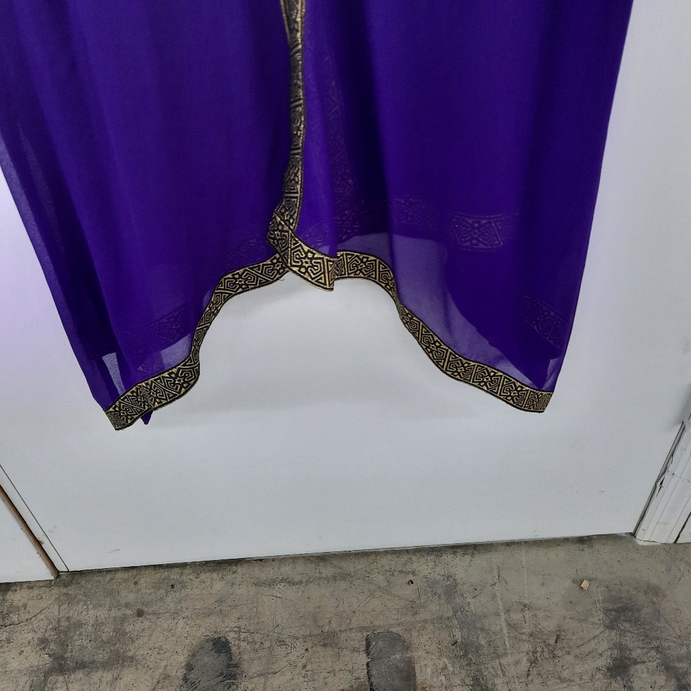 Ashro 3 Piece Purple Suit With Gold Trim Size Xxl - Gem